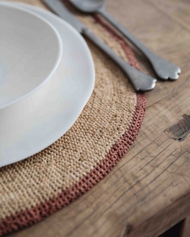 4 sets de table en raphia - Rose | Maison SERSK